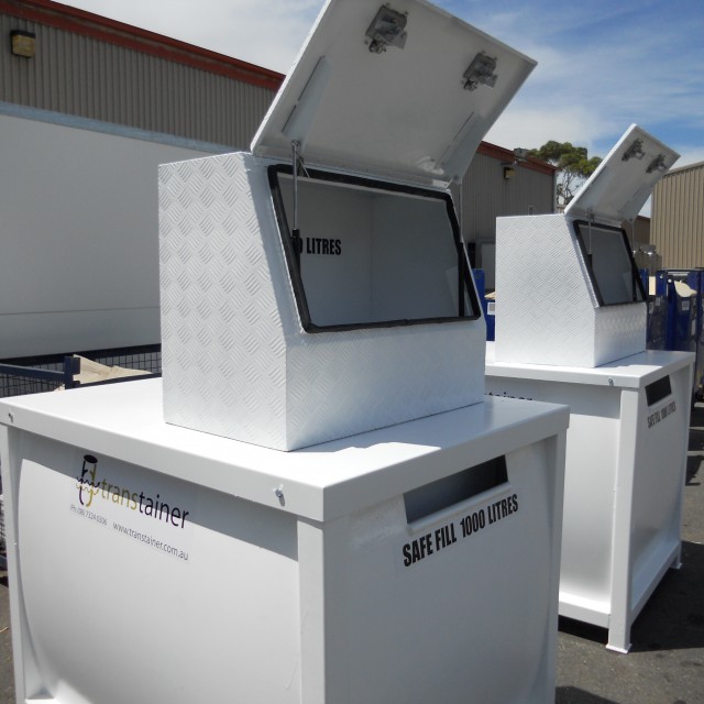 Lube/Oil/Fuel Cube Tank Double Skin Mild Steel Inner - Transtainer